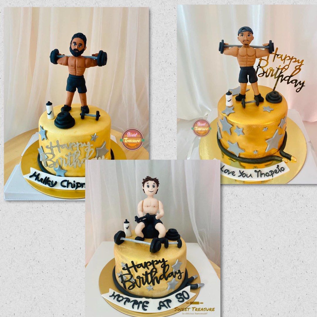 Gym fitness sport man cake, Food & Drinks, Homemade Bakes on Carousell