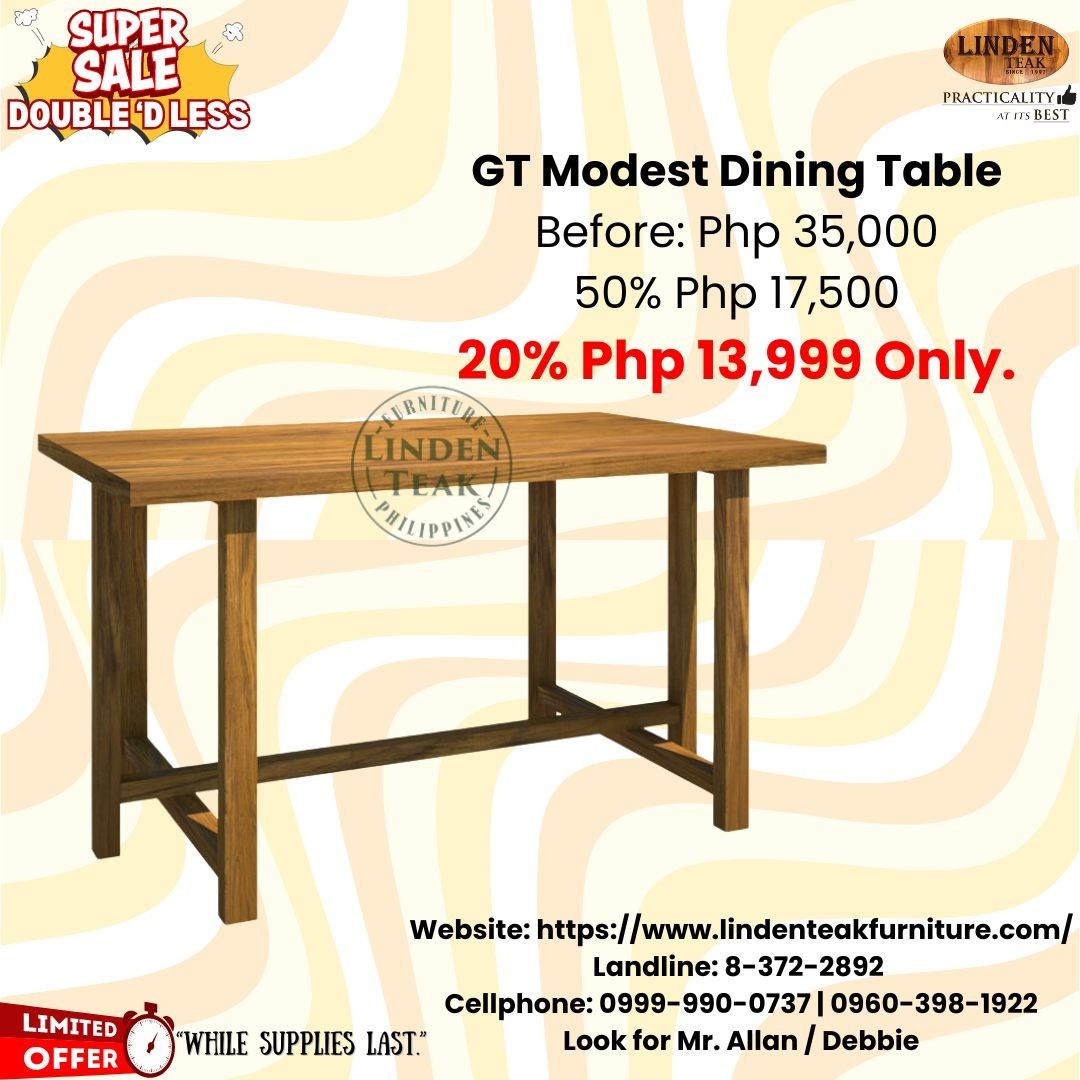 Handcrafted Solid Teak Wood Modest Dining Table Better Than Mahogany ...