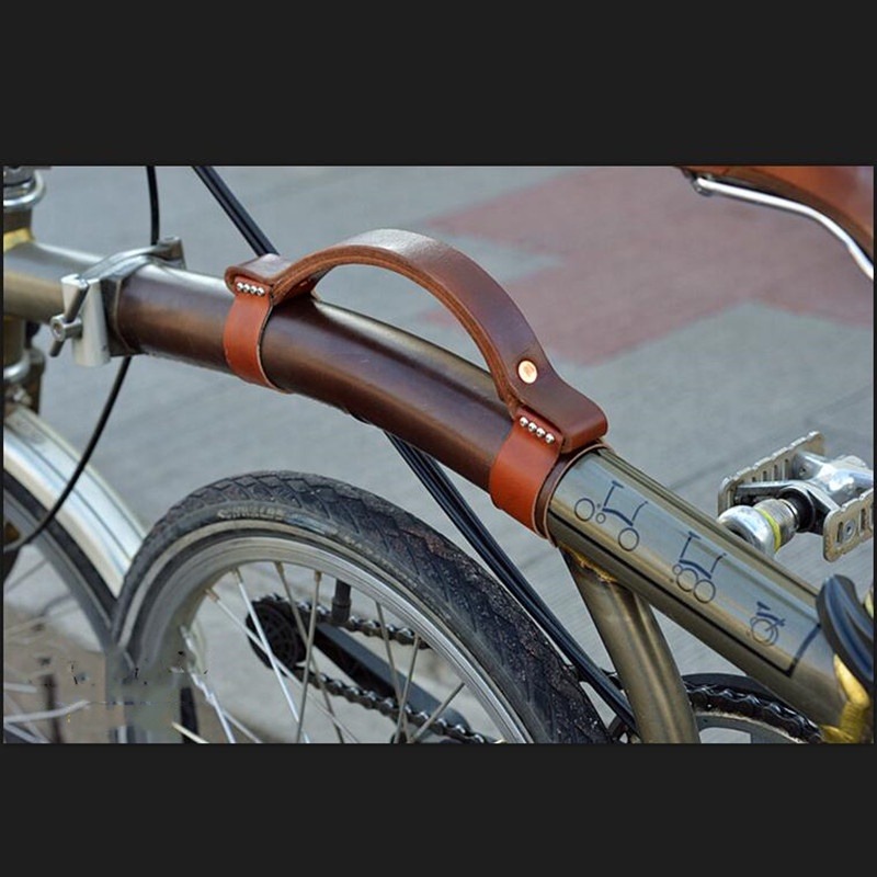 Handmade Cowhide Leather Bike Frame Protector Cover For Brompton ...