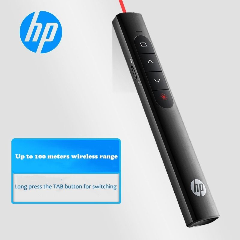 HP 2-IN-1 Wireless Presenter USB Laser Remote Control 2.4GHz PPT Presentation Flip Pen Pointer ...