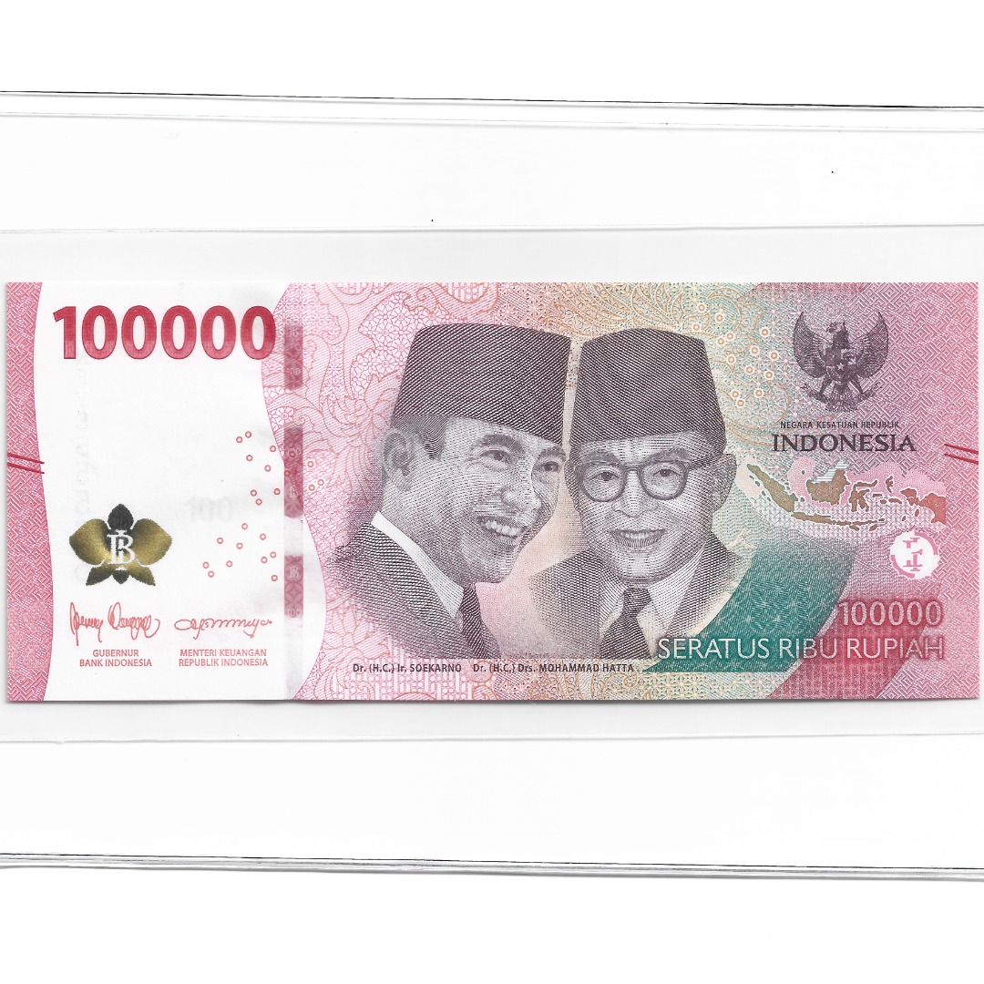 Indonesia UNC 100,000 Rupiah 2022 Solid 555555 Uncirculated One Hundred ...