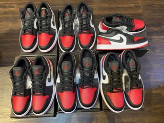 Jordan 1 Low Bred Toe V2, Men's Fashion, Footwear, Sneakers on Carousell
