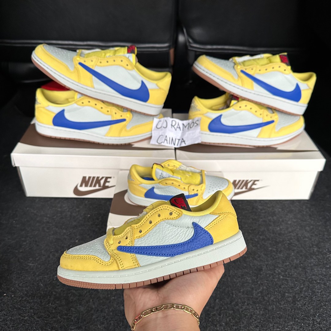 Jordan 1 low OG Travis Scott Canary, Men's Fashion, Footwear, Sneakers ...
