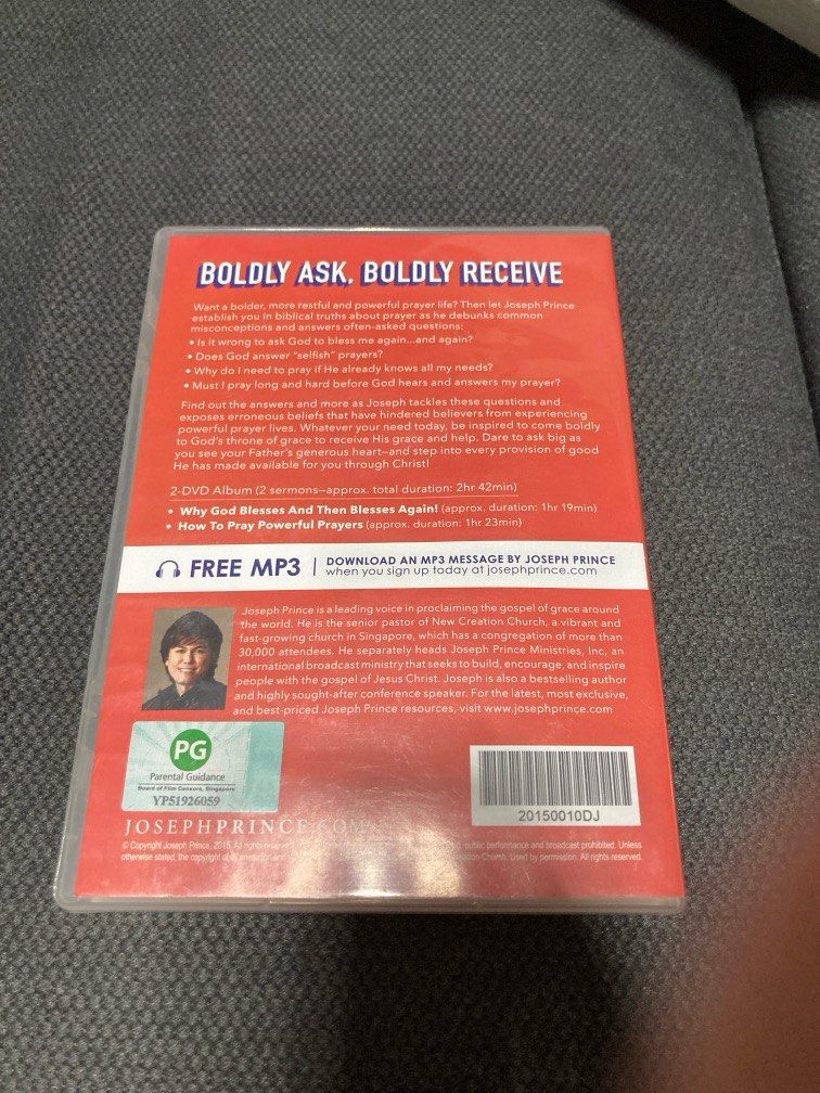 Joseph Prince DVD ‘Boldly Ask Boldly Receive’ ($3), Hobbies & Toys ...