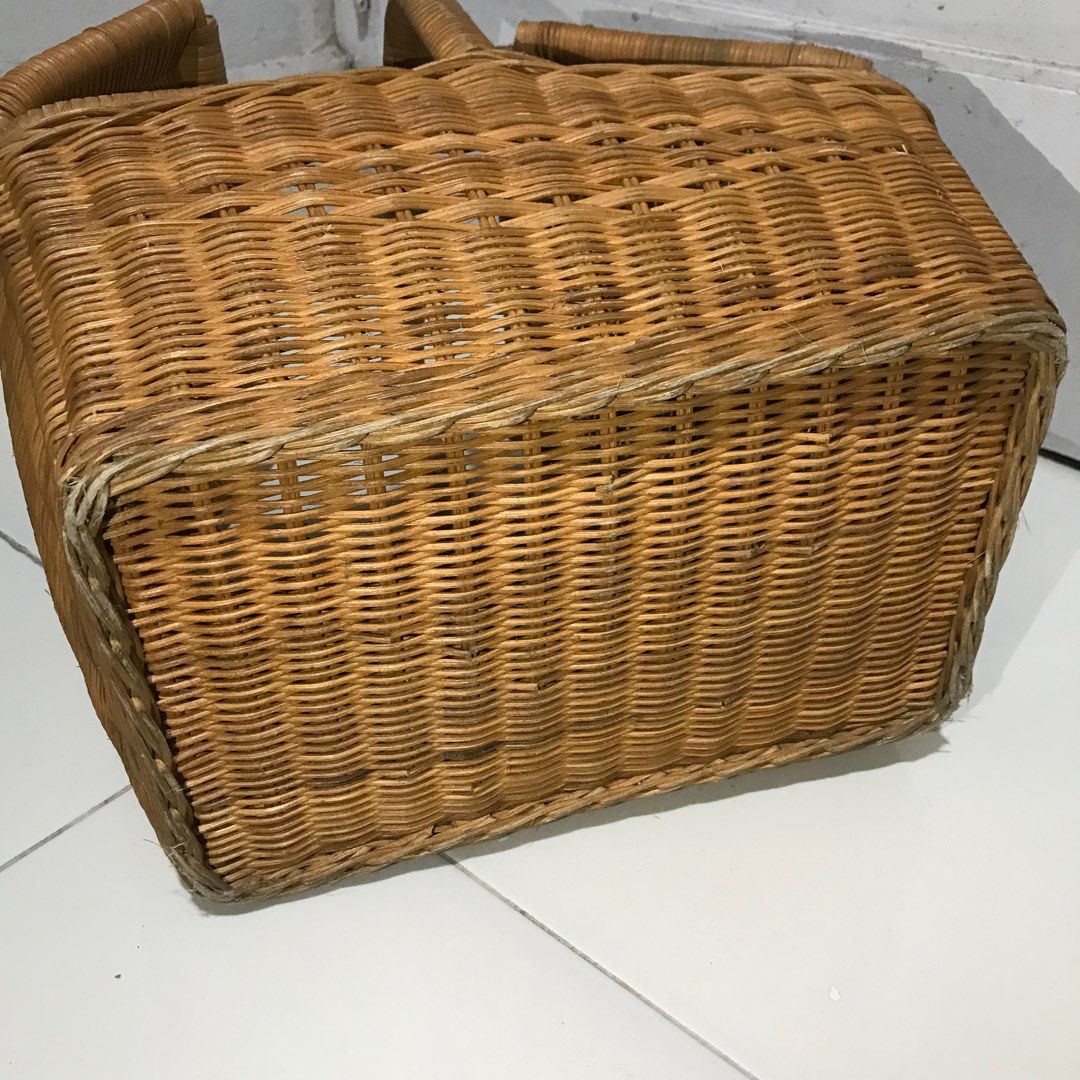 Keranjang Piknik Rotan Besar, Desain & Kerajinan Tangan, Alat & Bahan ...