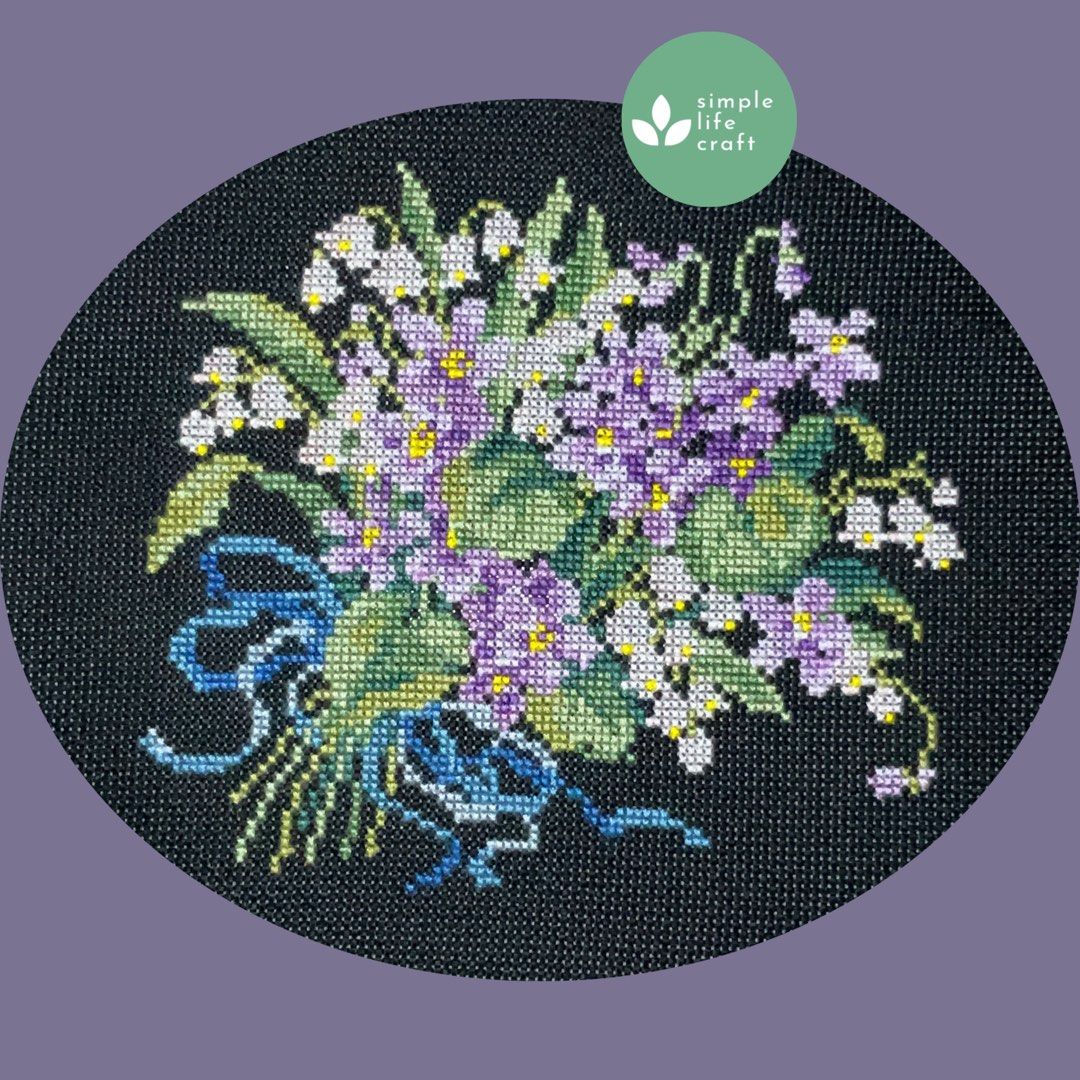 KRISTIK CROSS STITCH BUNGA, Desain & Kerajinan Tangan, Karya Seni di ...