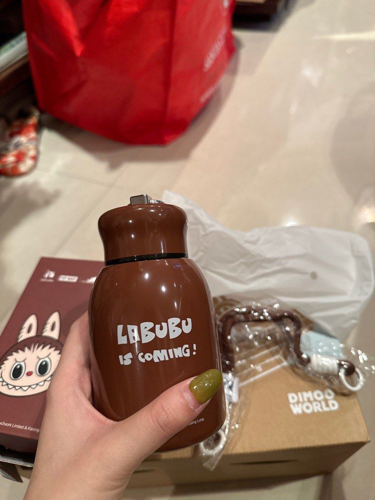Luckin labubu pop mart co-branded thermal flask, Hobbies & Toys, Toys ...