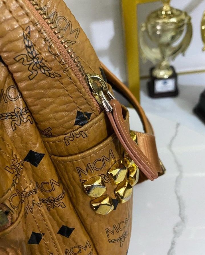 MCM Backpack pvc mix kulit asli, Fesyen Wanita, Tas & Dompet di Carousell