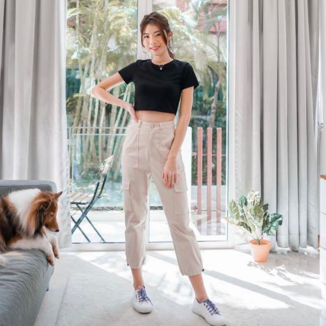 Mikayla renna cargo pants in sand, Women's Fashion, Bottoms, Other ...