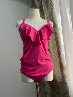 Neon Pink One Piece Swimsuit, Women's Fashion, Swimwear, Bikinis ...