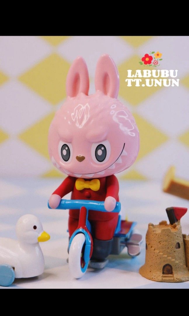 Popmart clock work pink tricycle Labubu, Hobbies & Toys, Toys & Games ...