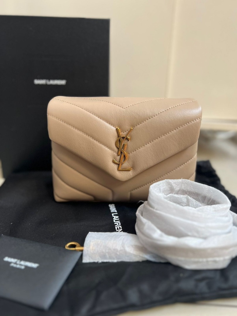 Ready NEW YSL Loulou Toy Dark Beige Ghw with receipt multi 2024, db ...