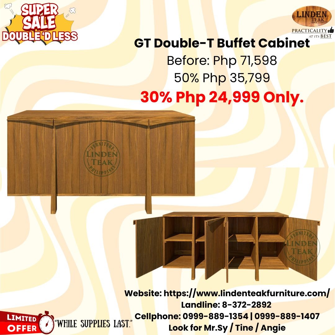 Solid Teak Wood Double-T Buffet Table Better Than Tanguile, Molave ...