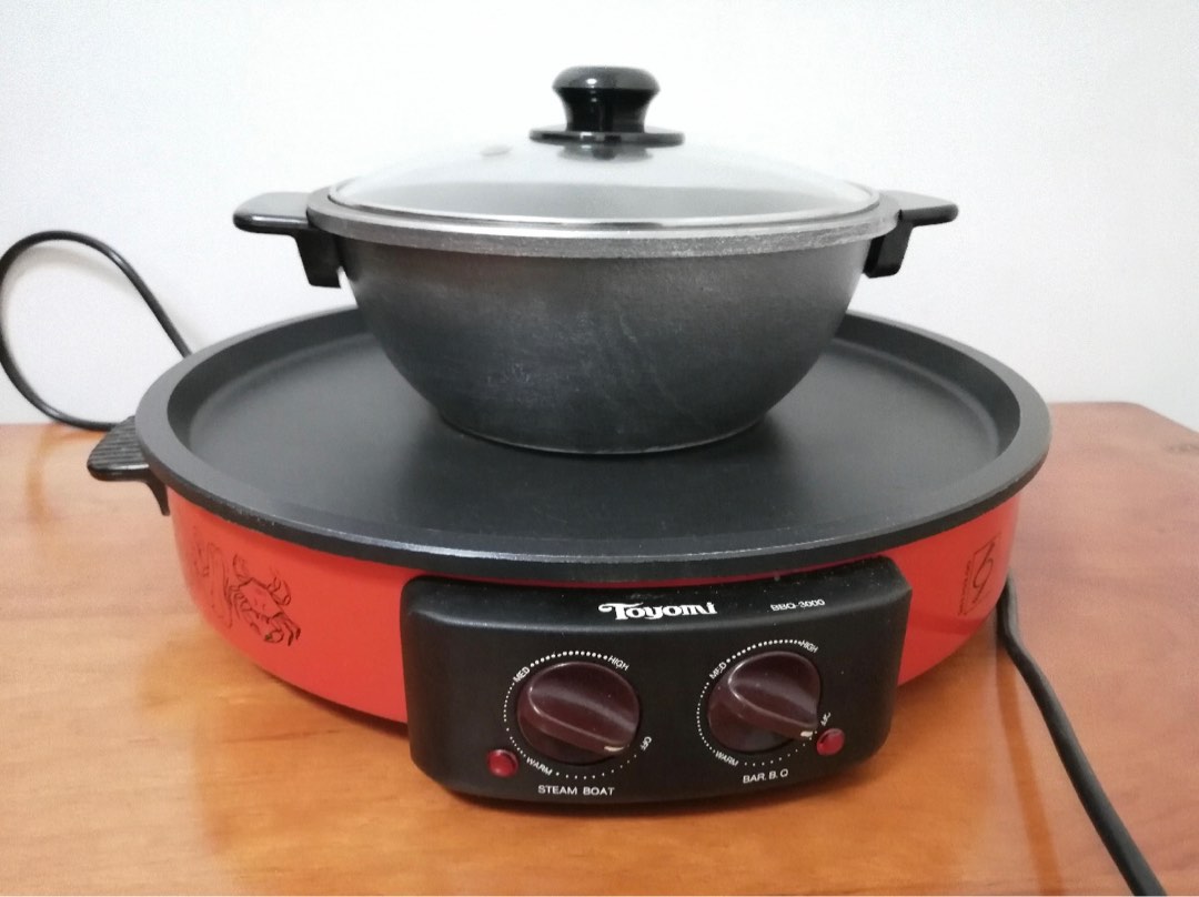 Toyomi 2-in-1 steamboat and bbq 3000, Furniture & Home Living, Kitchenware & Tableware, Cookware ...