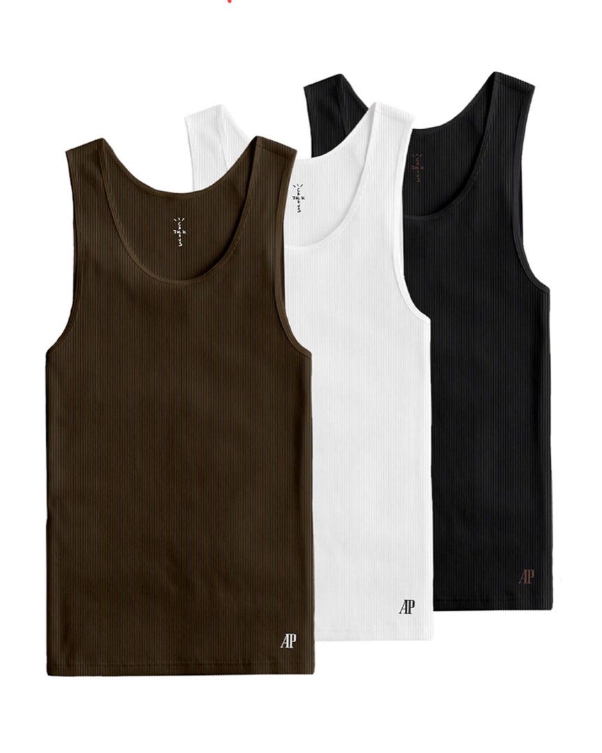 Travis Scott CJ x Audemars Piguet Logo Tank (set of 3) Large, 名牌, 服裝 ...