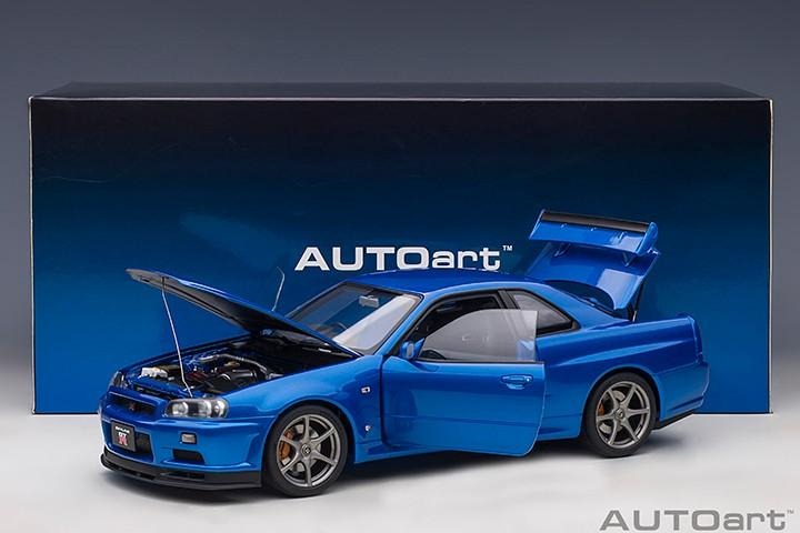 1/18 AUTOart Nissan Skyline GT-R R34 V-Spec II Bayside Blue #77408, Hobbies & Toys, Toys & Games ...