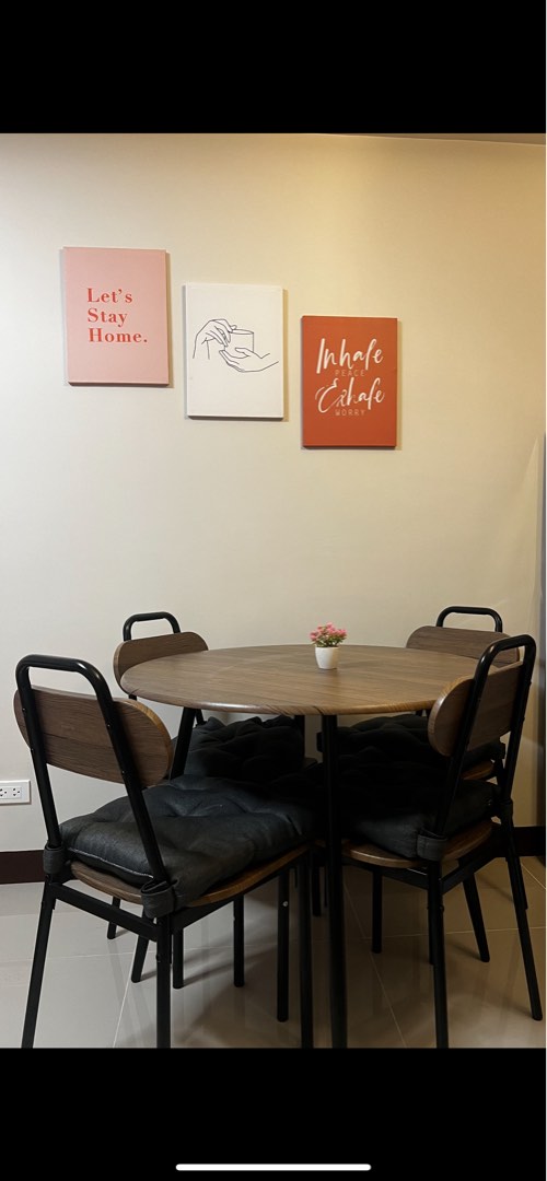 4 Seater Round Dining Set (MANDAUE FOAM), Furniture & Home Living ...