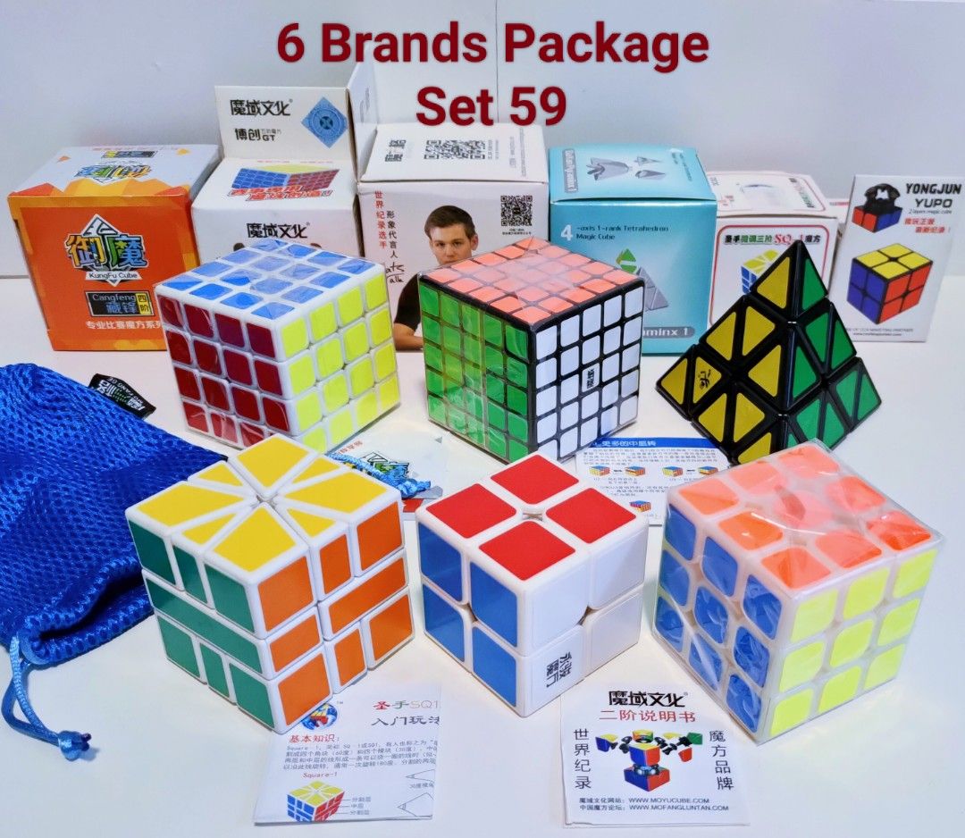 5⃣9⃣☢️ Rubiks Cube BRAND NEW Set 59 ~ Mixed Brands Package of 6 WCA ...