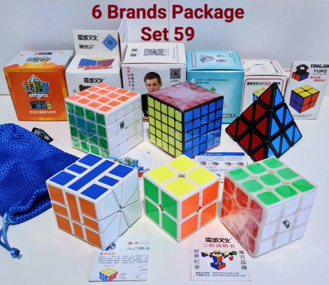 5⃣9⃣☢️ Rubiks Cube BRAND NEW Set 59 ~ Mixed Brands Package of 6 WCA ...