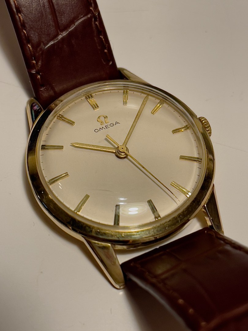 60s Omega Gold Plaque Dress Watch, Luxury, Watches on Carousell
