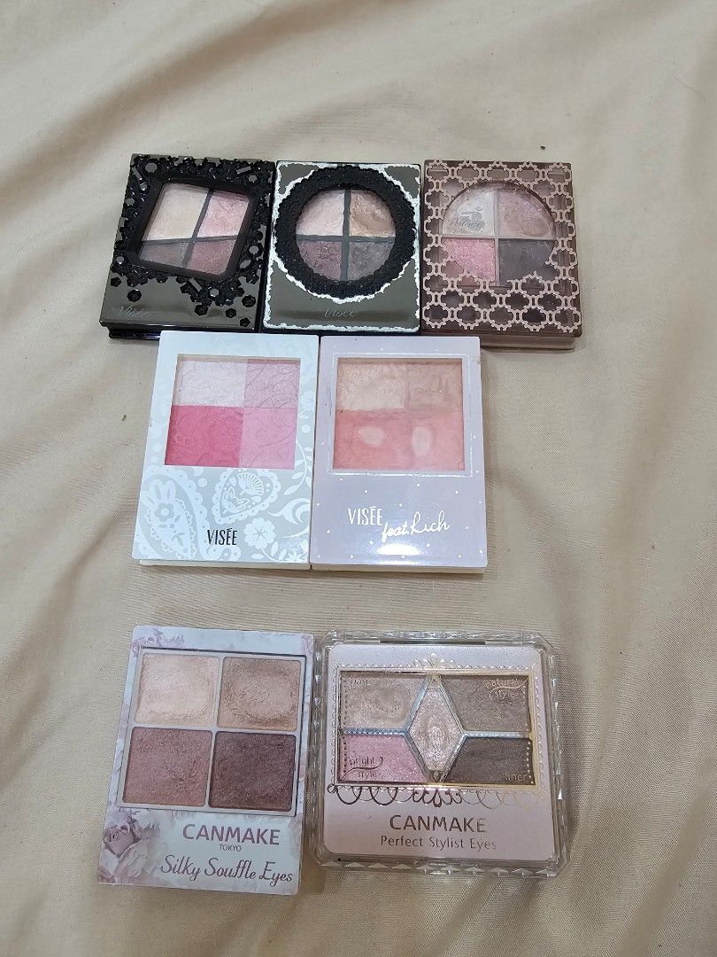 日本 Visee canmake 眼影盤集合 四色眼影盤, 香水、美妝、保養, 眼部彩妝、保養在旋轉拍賣