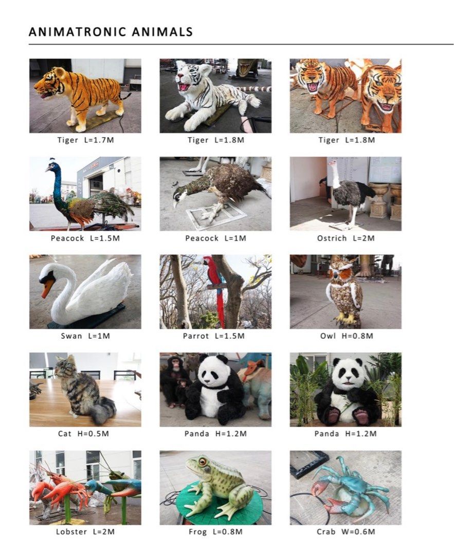 Animatronic 3D Leopard Cat Robots Insects Polar Bear Monkey Lion Boa ...