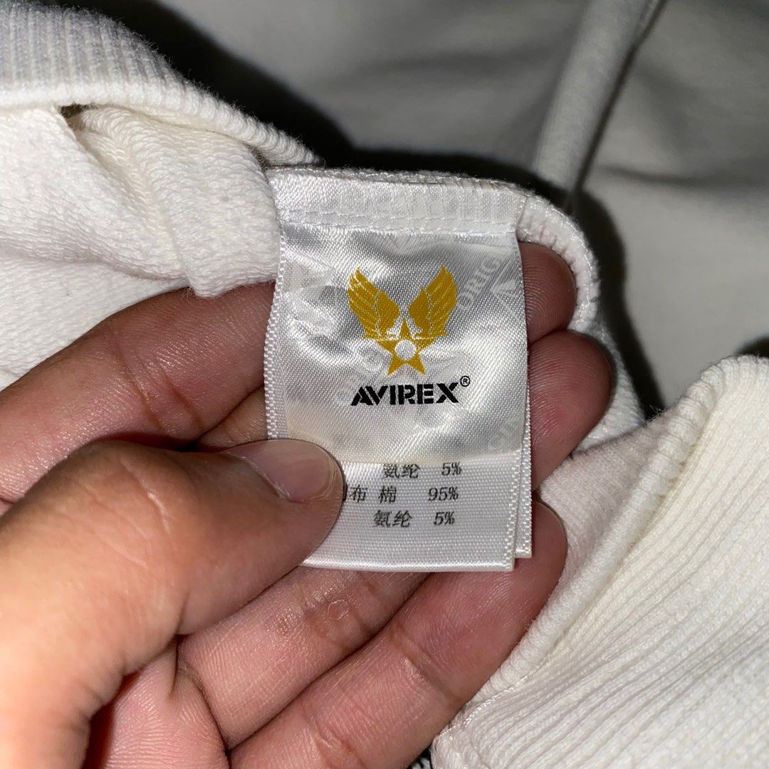 Avirex White Hoodie Jacket (heavy cloth), Men's Fashion, Coats, Jackets ...