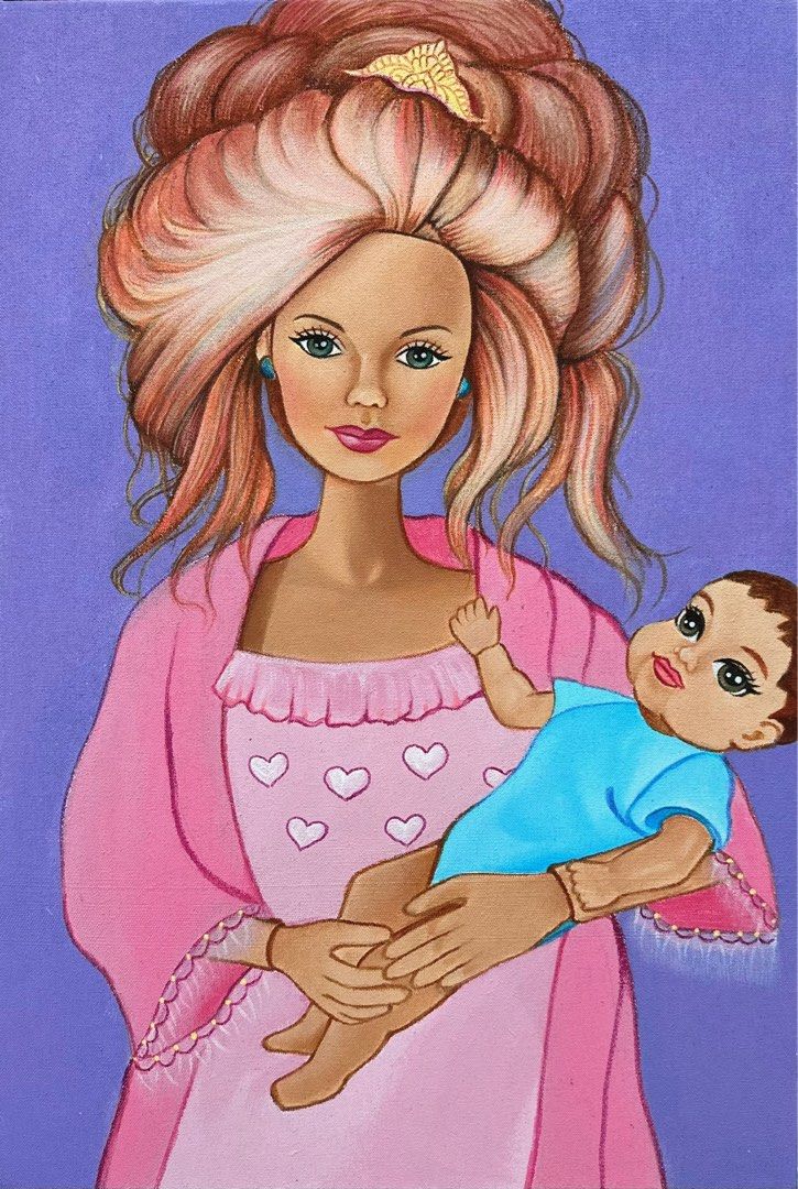 Barbie portrait painting | open for customisation, Hobbies & Toys ...