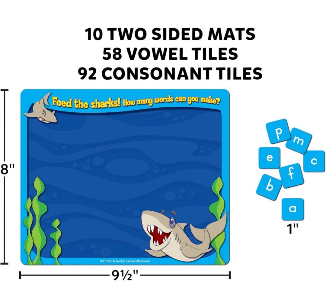 BNIB Teacher Created Resources Consonant Short Vowels Word Shark Game ...
