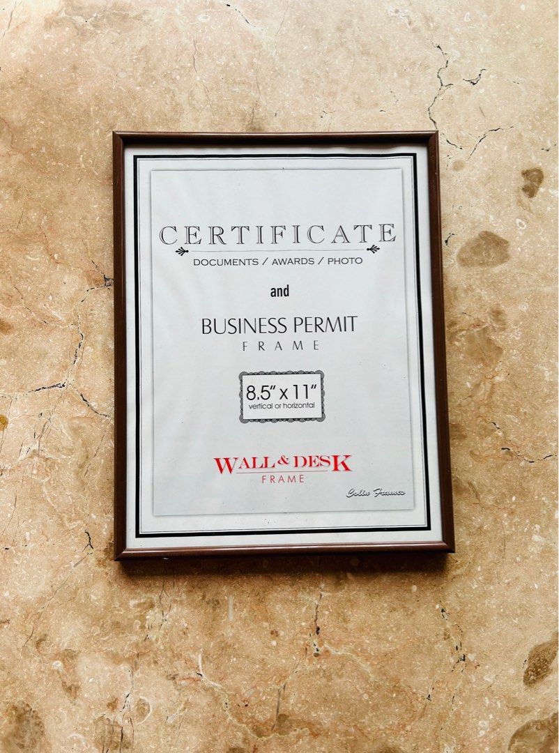 Business Permit Frame, Furniture & Home Living, Home Decor, Frames ...