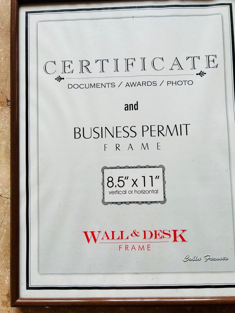 Business Permit Frame, Furniture & Home Living, Home Decor, Frames ...