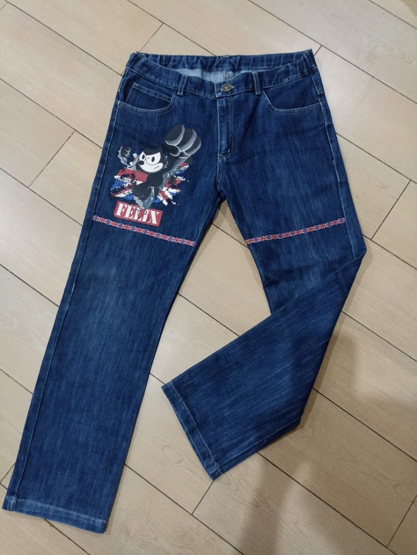 CelanaJeansFELIX The CAT PanjangWarnaBiru, Barang Yang Dicari di Carousell