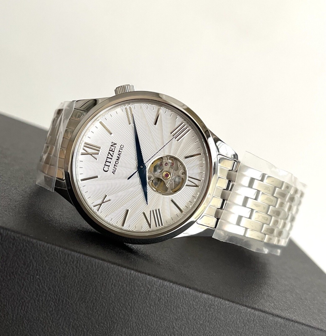 CITIZEN 星辰 Mechanical series 自動機械錶 AUTOMATIC NH9130-84A 不銹鋼 米色 5 bar 防水 ...