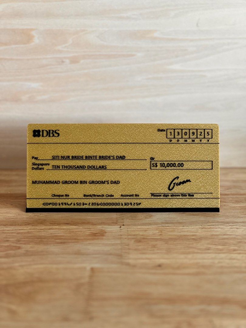 Custom Mock Cheque, Hobbies & Toys, Stationery & Craft, Handmade Craft ...