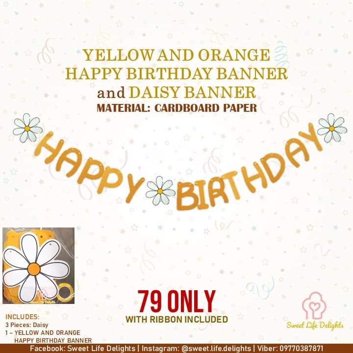 Daisy Banner, Happy Birthday Banner, Flower Banner, Birthday Decors ...
