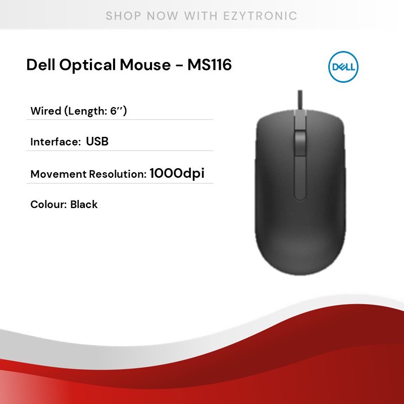 Dell MS116 - Optical Wired Mouse, Computers & Tech, Parts & Accessories ...