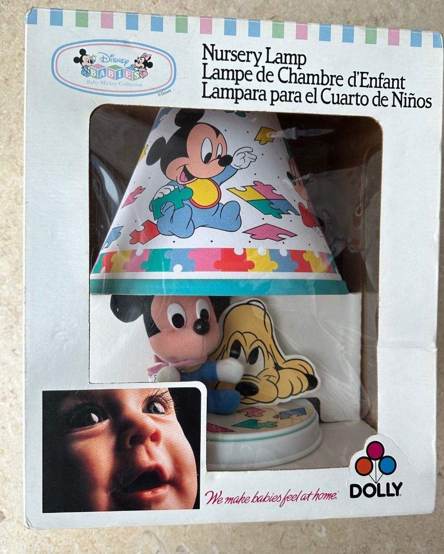 Disney Babies Plush Baby Mickey Nursery Lamp By Dolly -Rare -New in ...