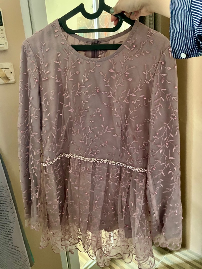 Kebaya Tile Ungu / Purple Payet (Kebaya Wisuda/Lamaran/Dll), Fesyen Wanita, Pakaian Wanita, Gaun ...