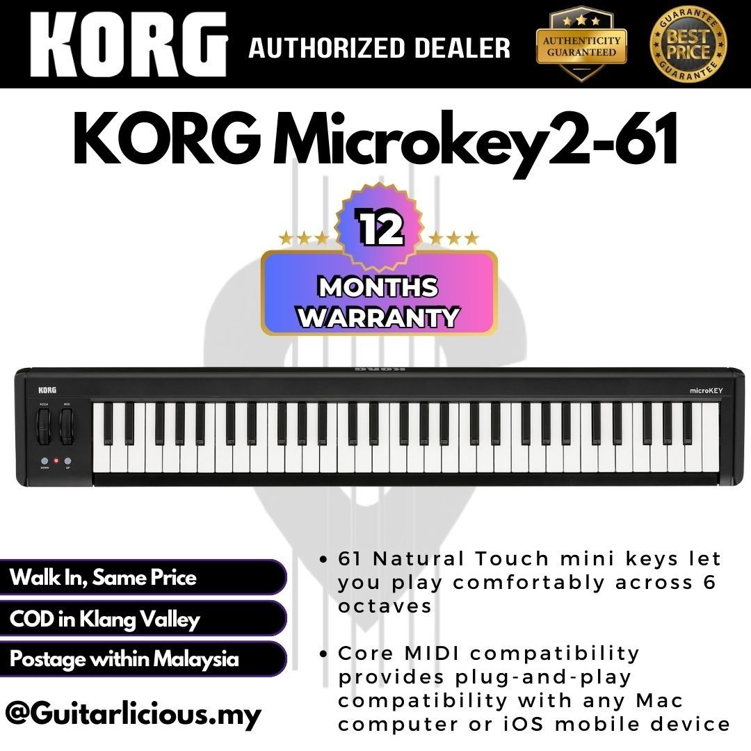KORG microKEY2 61 Mini-Key Midi Keyboard ( MICROKEY2-61 / MK2-61 / Mk ...