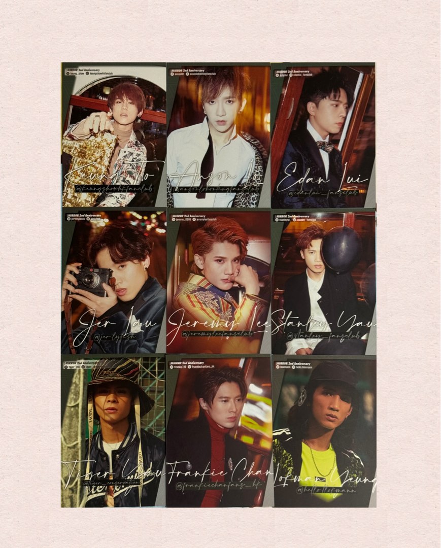 絕版 Mirror 兩周年 12官方fc聯乘 Postcard‼️kt姜濤 Anson Lo盧瀚霆 Edan Lui 呂爵安 Jer 柳