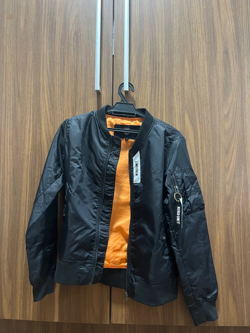 NERD UNIT - Black Bomber Jacket, Men's Fashion, Coats, Jackets and ...
