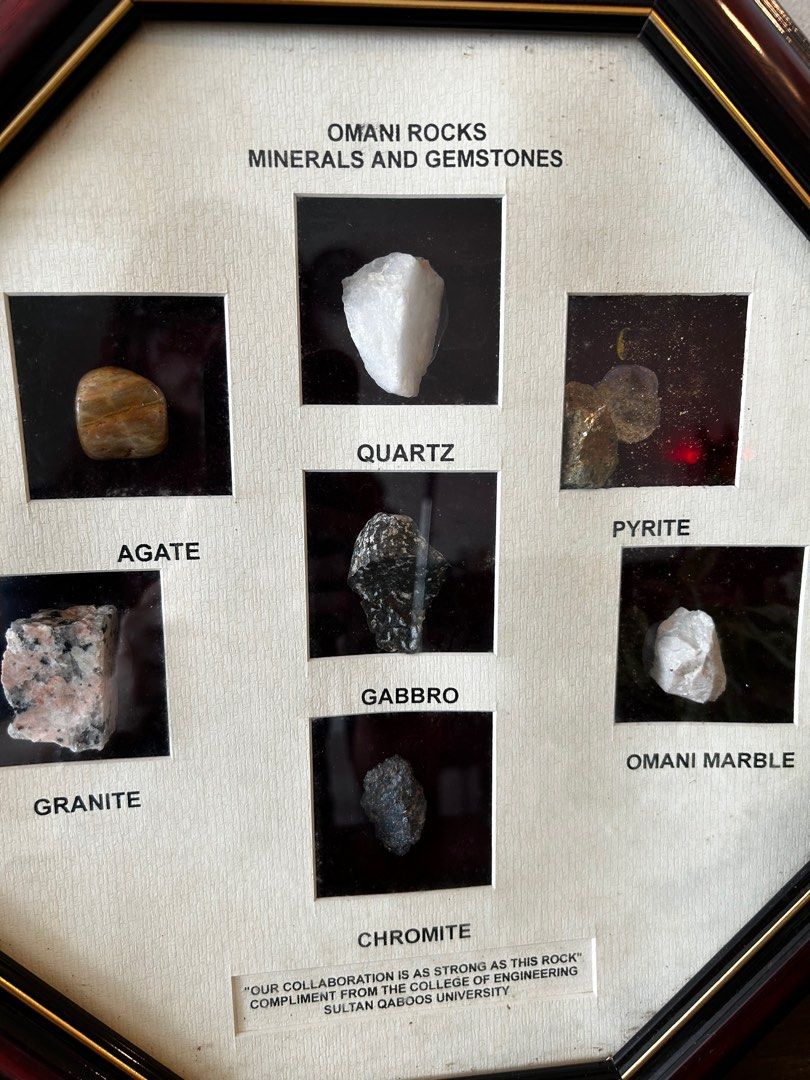 Omani rocks minerals and gemstones framed, Furniture & Home Living ...