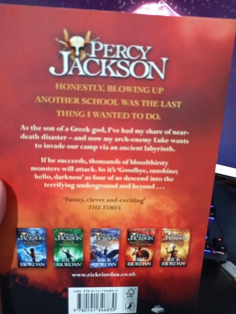 PERCY JACKSON AND THE BATTLE OF LABYRINTH, Hobbies & Toys, Books ...
