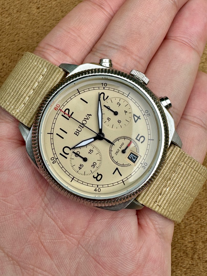 RARE LNIB Bulova Military Chronograph 96B231, Men's Fashion, Watches ...