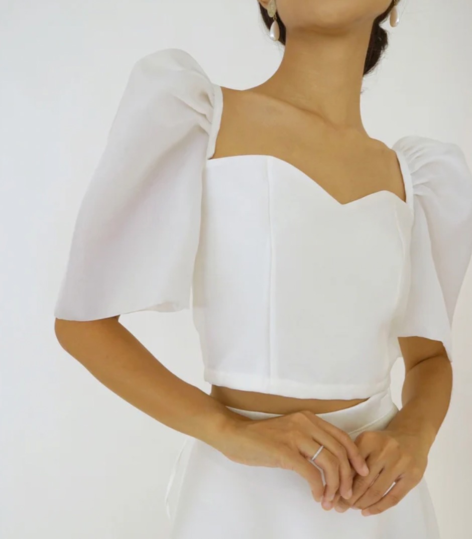 Suzy Clothing White Mayumi Top, Women's Fashion, Tops, Blouses on Carousell