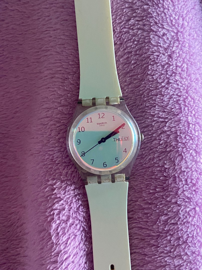 SWATCH White and Blue Ombre, Women's Fashion, Watches & Accessories ...