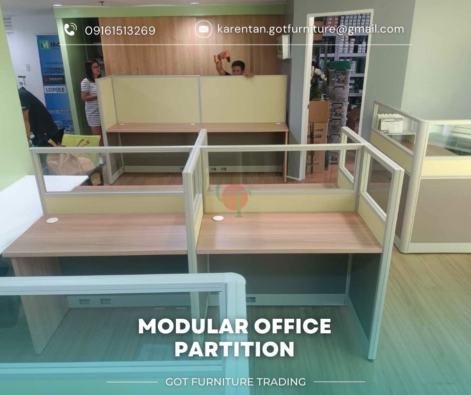 Table with Partition | Laminated w/glass top Partition., Furniture ...