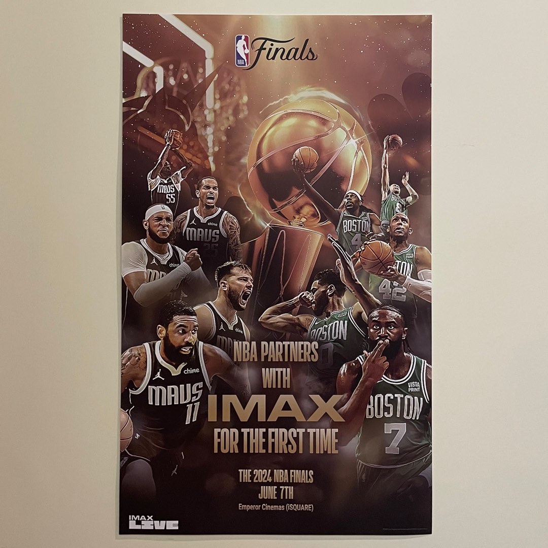 稀有《The 2024 NBA FINALS》 海報 Poster IMAX Live海報 波士頓塞爾特人 達拉斯獨行俠, 興趣及遊戲, 收藏品及紀念品, 明星周邊 - Carousell