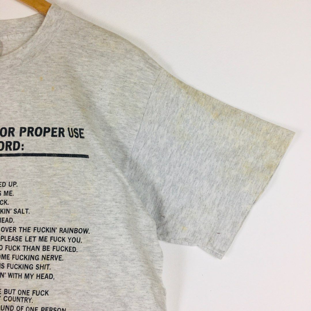 Vintage Single Stitch Handy Guide For Proper Use Of ‘F’ Word, Men's ...