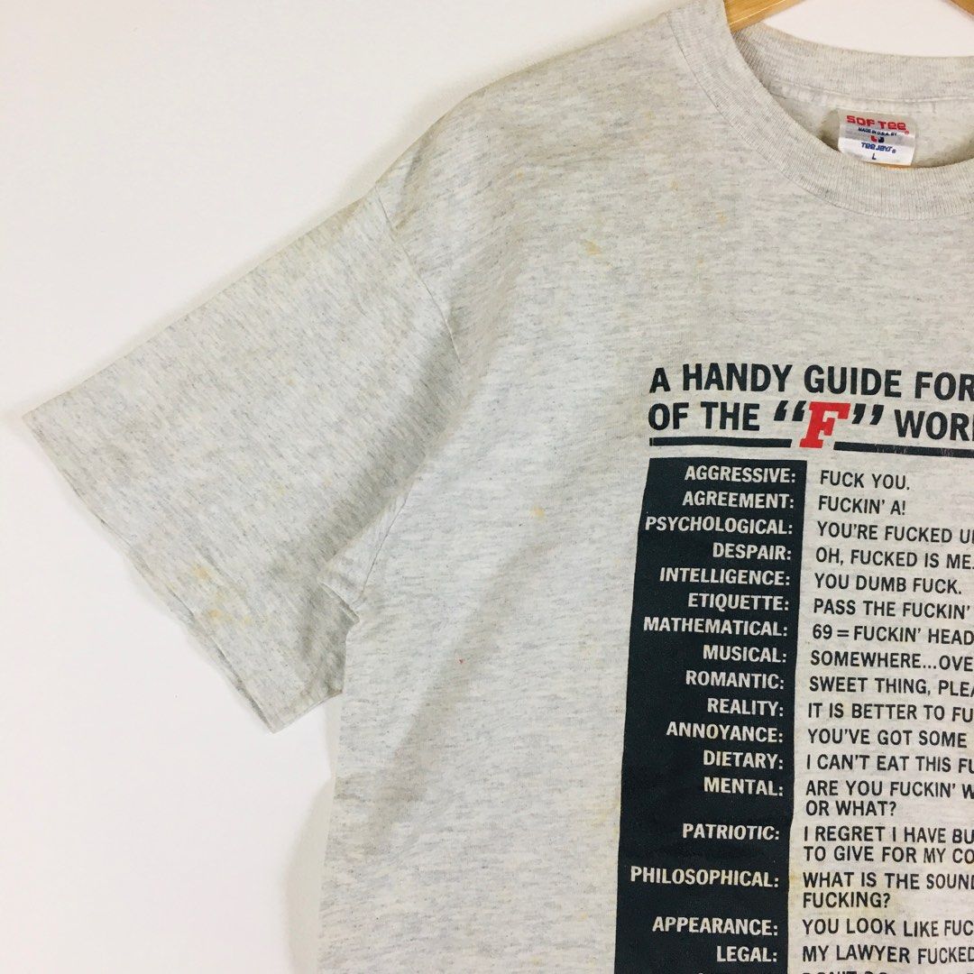 Vintage Single Stitch Handy Guide For Proper Use Of ‘F’ Word, Men's ...